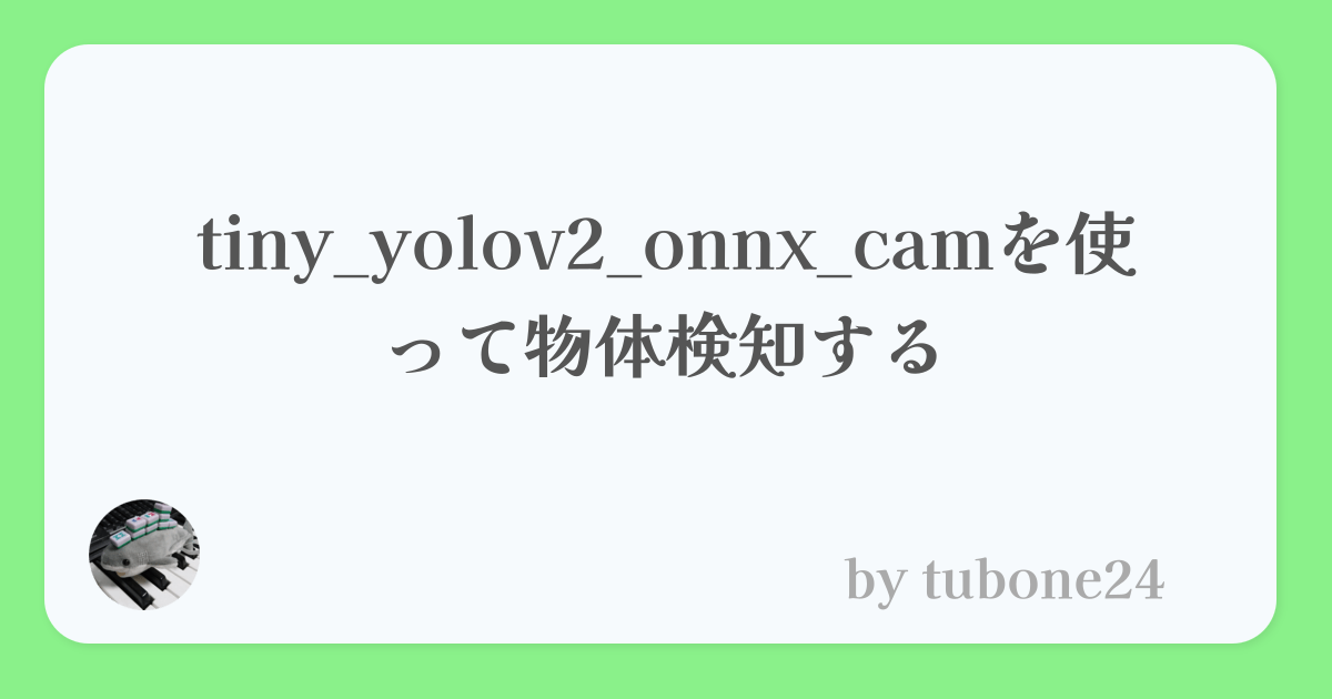 tiny_yolov2_onnx_camを使って物体検知する | tubone BOYAKI
